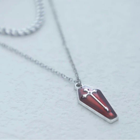 Jewelry | Red Coffin Cross Vampire Casket Tomb Burial Grave Catacomb ...